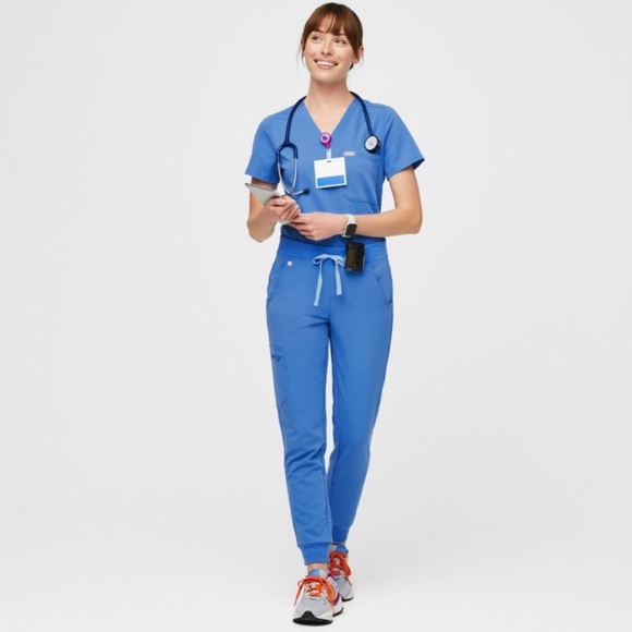 Figs | Pants & Jumpsuits | Figs Capri Blue Zamora Jogger Scrub Bottoms ...